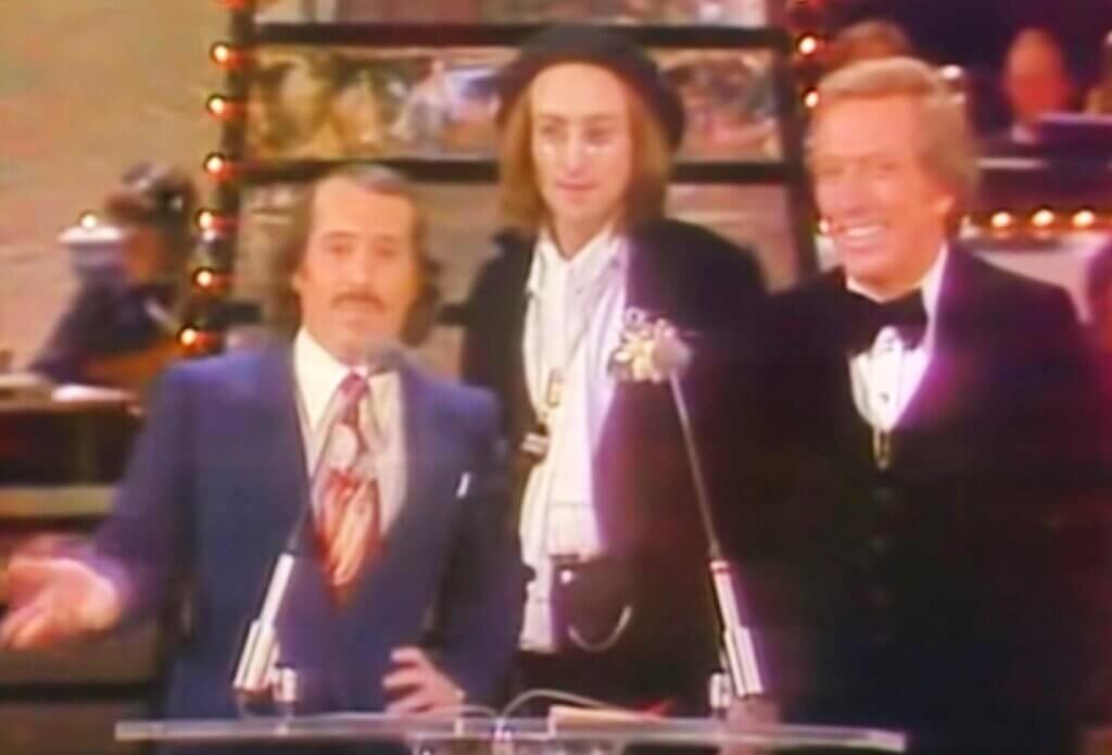 John Lennon and Paul Simon Presenting Grammy for Record of the Year ...